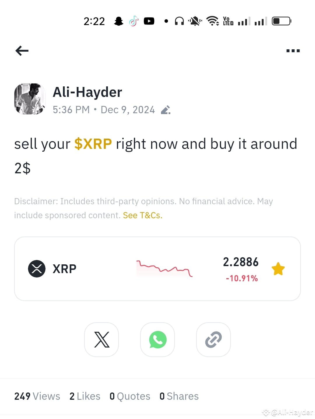 Told you $XRP | Ali-Hayder on Binance Square