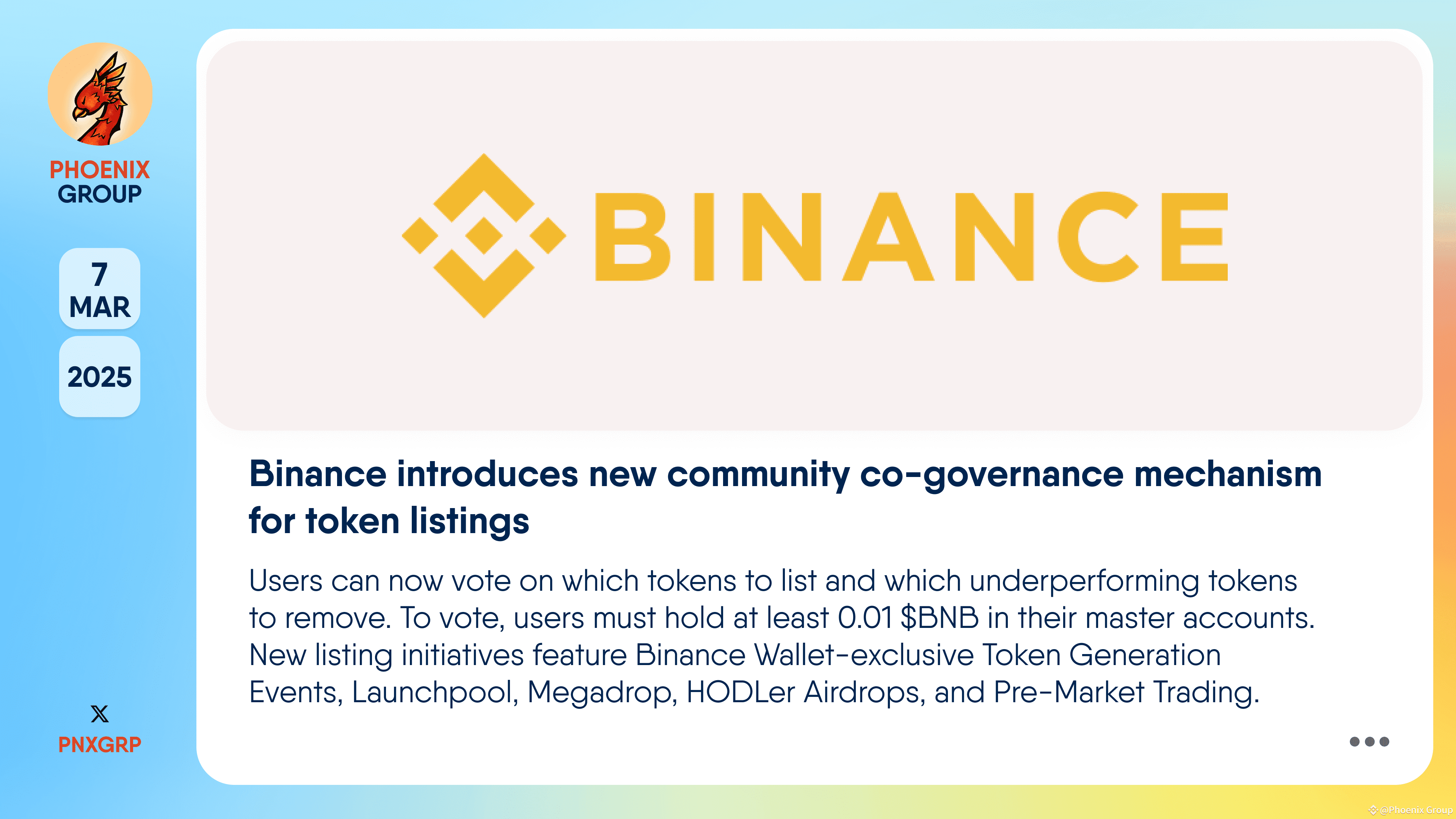 Binance introduces new community co-governance mechanism for | Phoenix Group on Binance Square