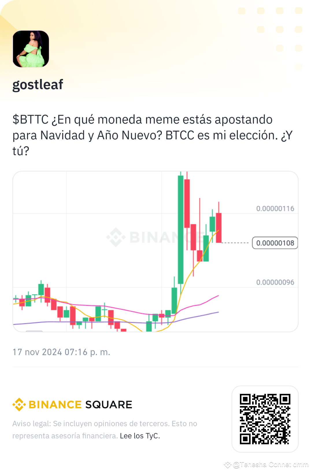 BTTC ... A | Tenesha Connet dmrn on Binance Square