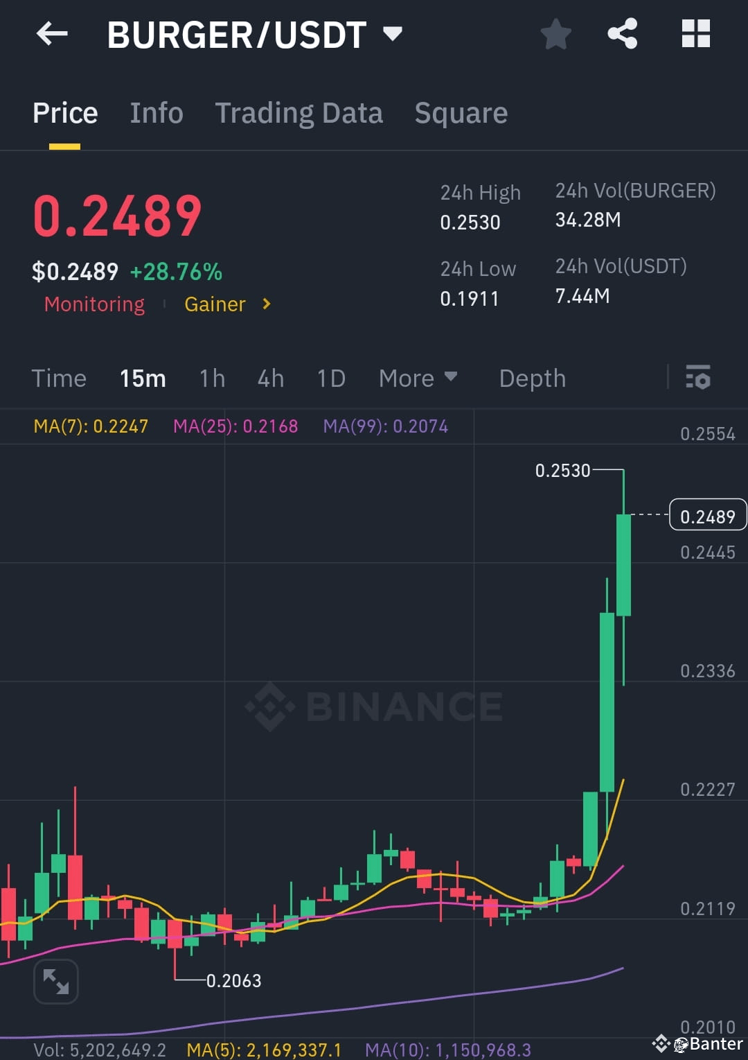 $BURGER Spikes 28.76% to $0.2489 Massive Breakout 🔥 $BUR | Lord Legend ...