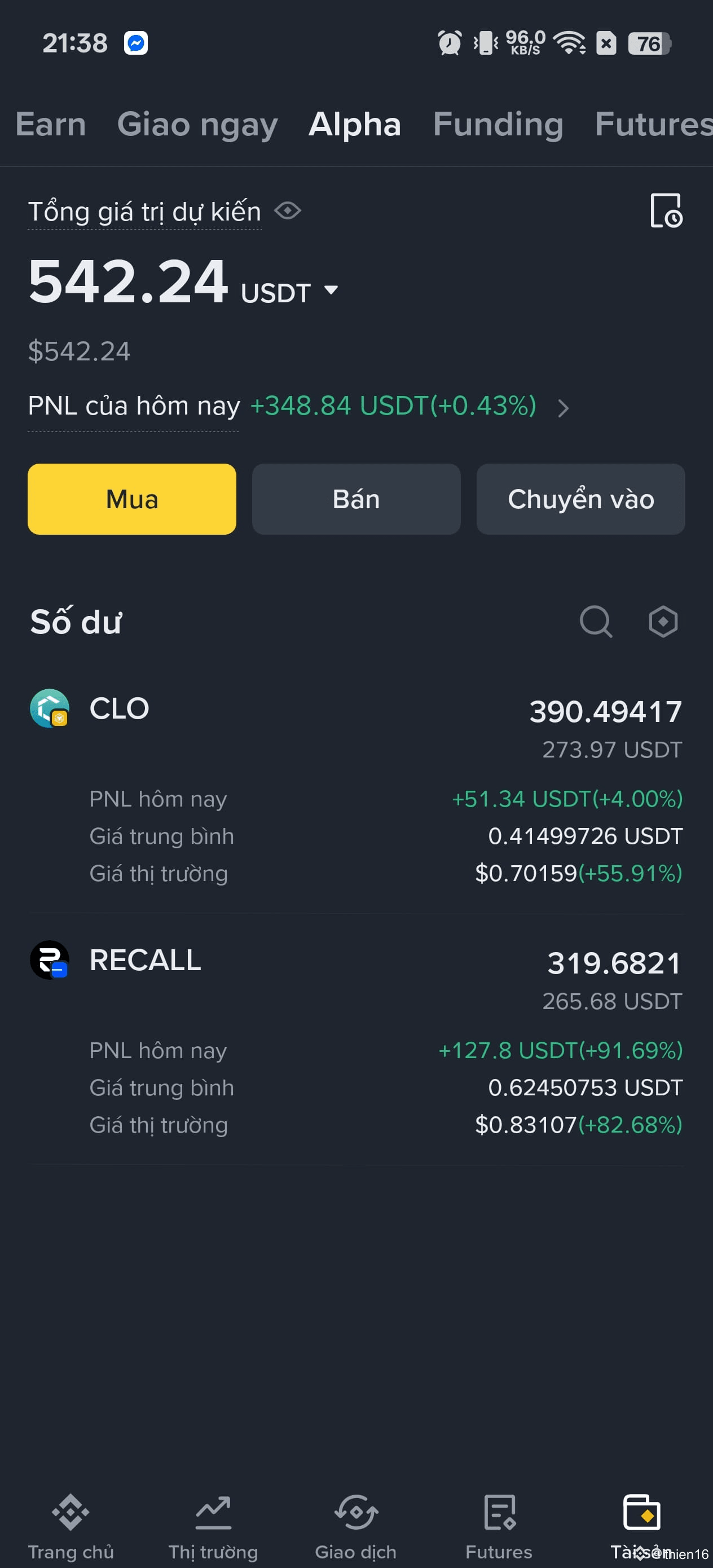 Challenge to buy all alpha tokens in October, time to x10 x2 | thien16 ...