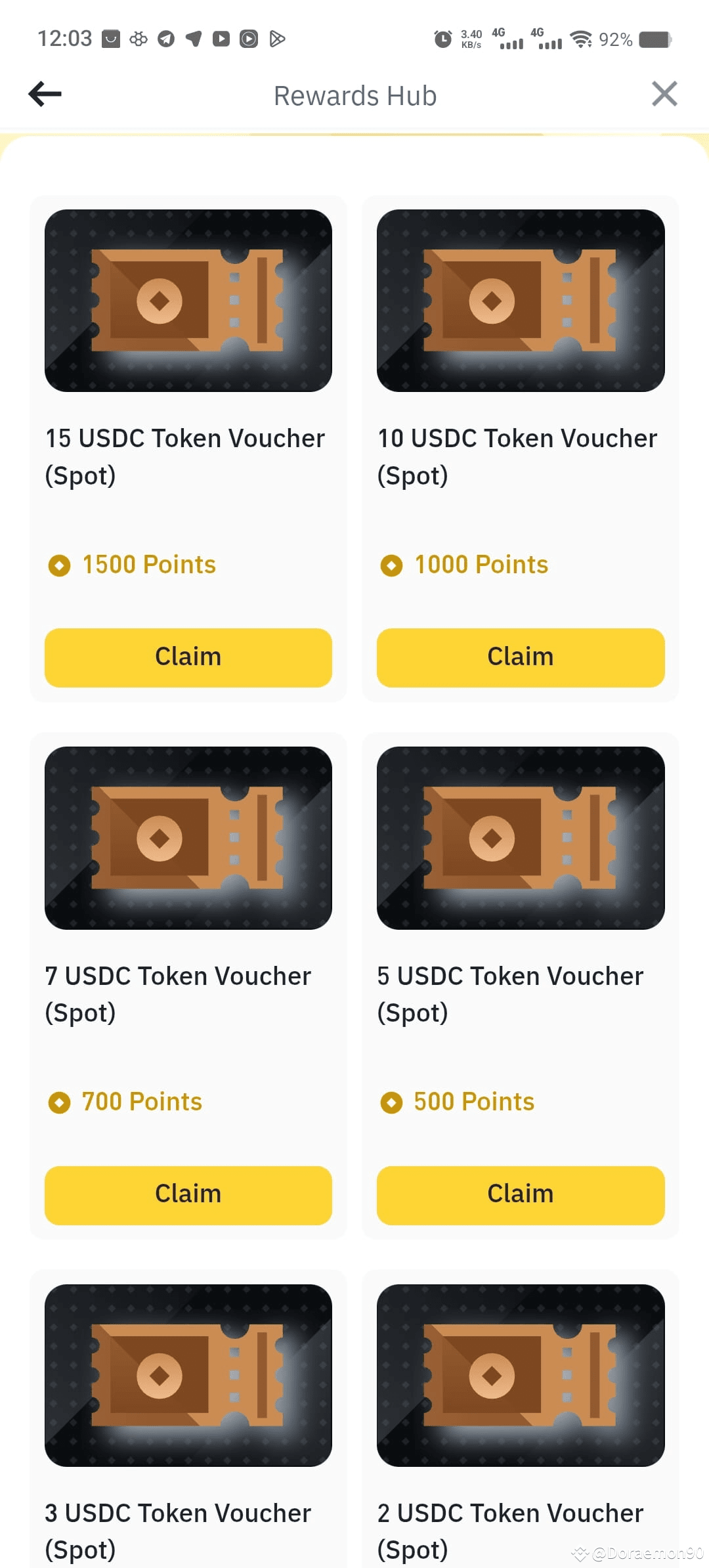 #binancepoint you can now redeem your point to $USDC | Doraemon90 on Binance Square