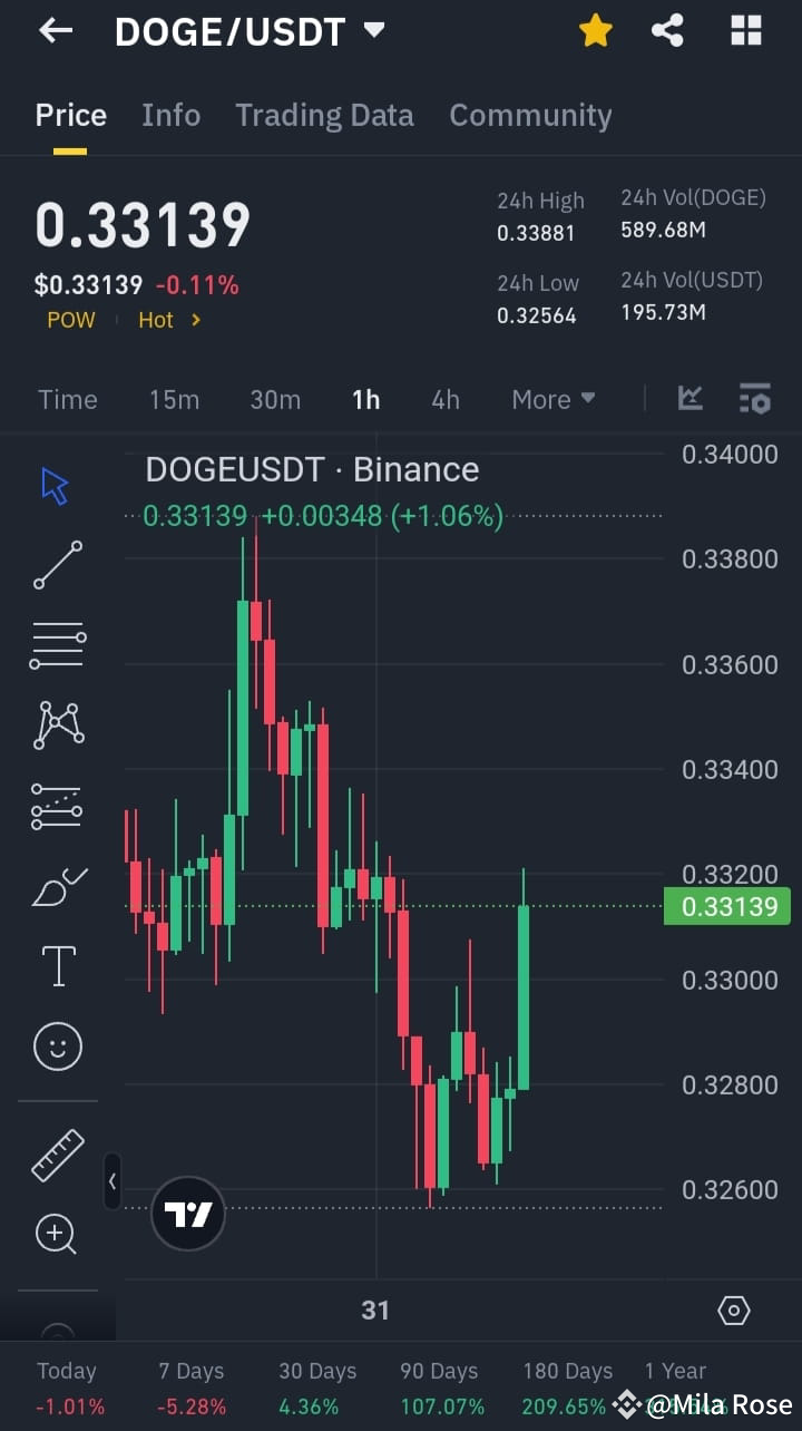 $DOGE /USDT Strong Recovery Update 💯 🔥 📈 Ready to Catch | Mila Rose on Binance Square