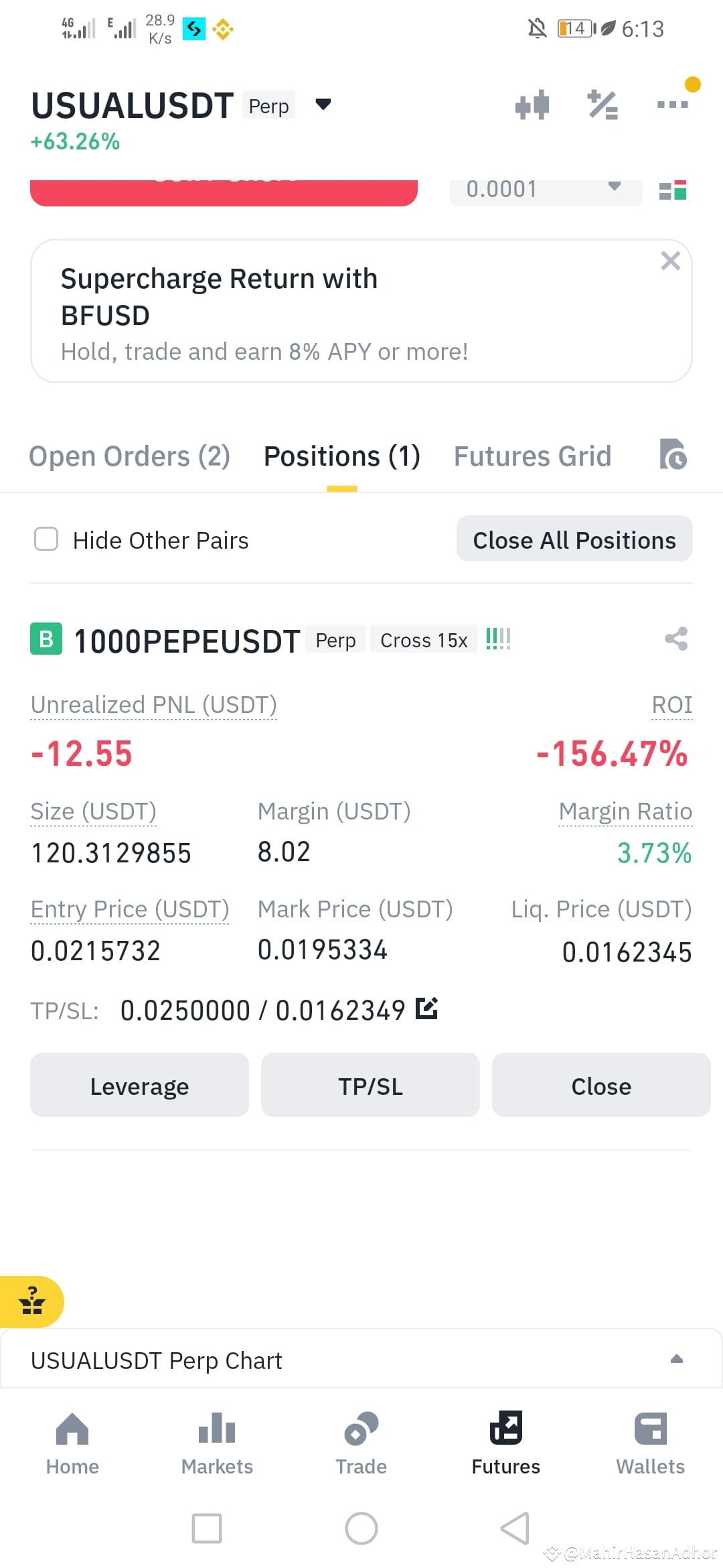 $PEPE everyone help me... hold and close. 🥲💔 | MahirHasanAdhor on ...