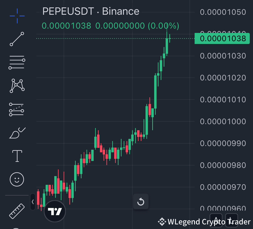 trading signal for $PEPE /USDT ♥️ current price: 0.00001038 | Legend Crypto Trader on Binance Square