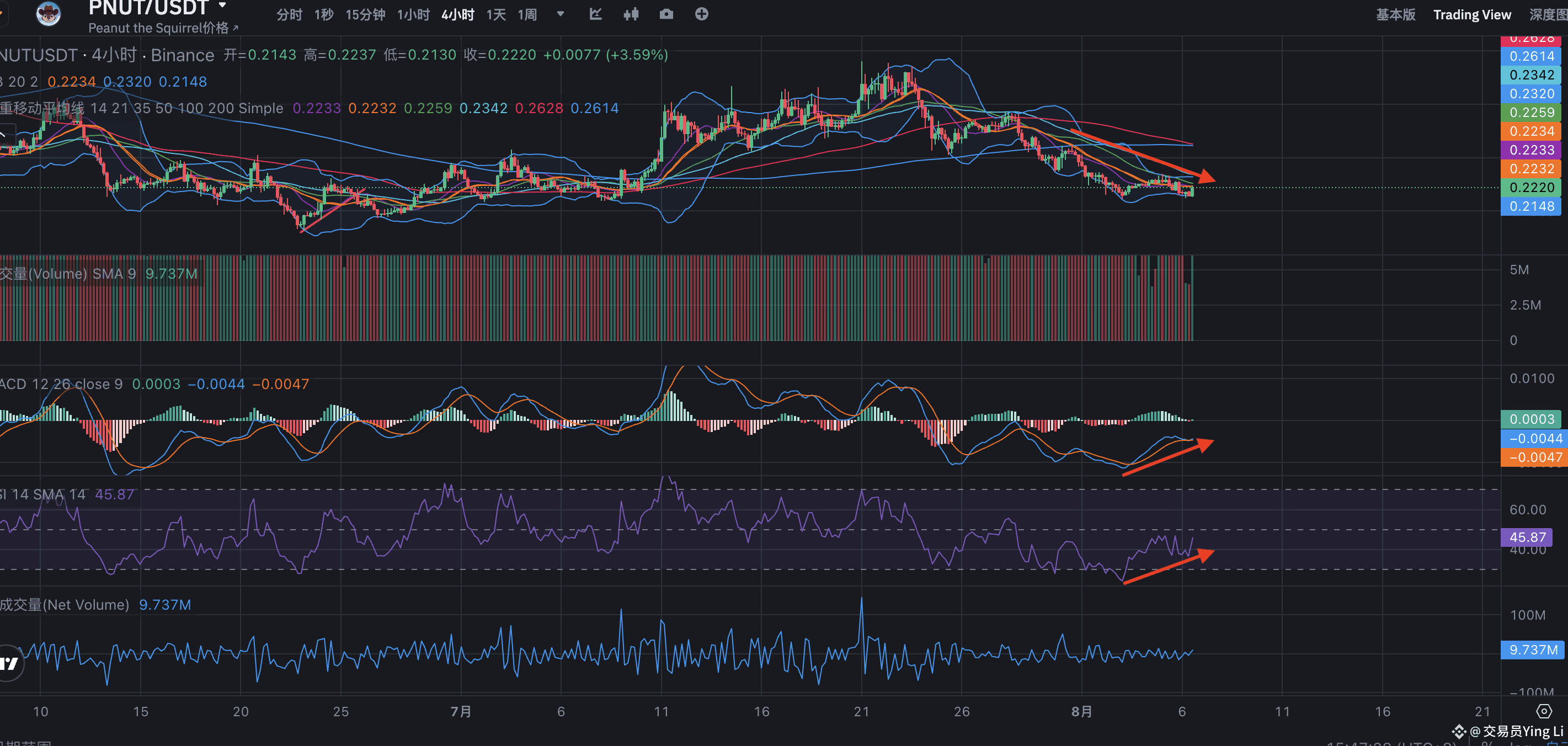 #Pnut 4-hour level MACD bottom divergence. Bullish Target: | 契而不舍 on ...
