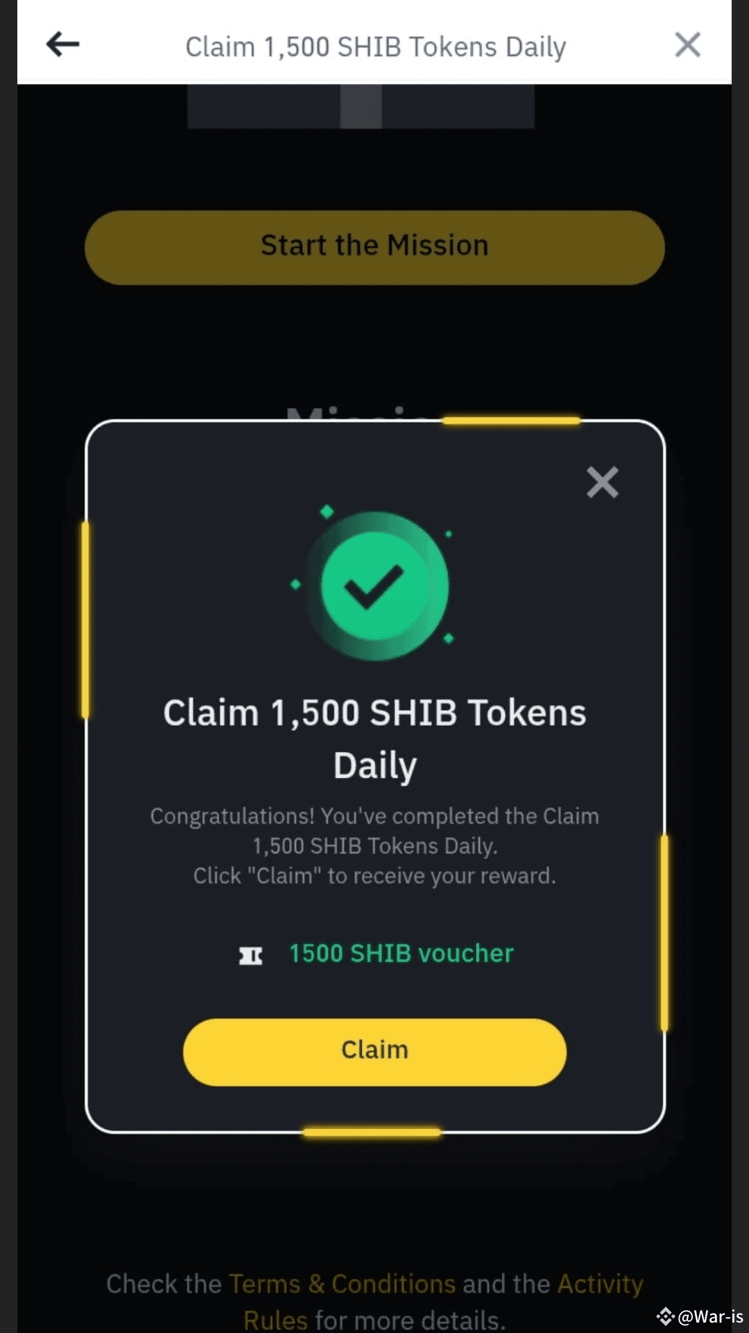 Claim your 1500 $SHIB coins rewards daily 🎁🎉🎉 FREE 🎁 | War-is on ...