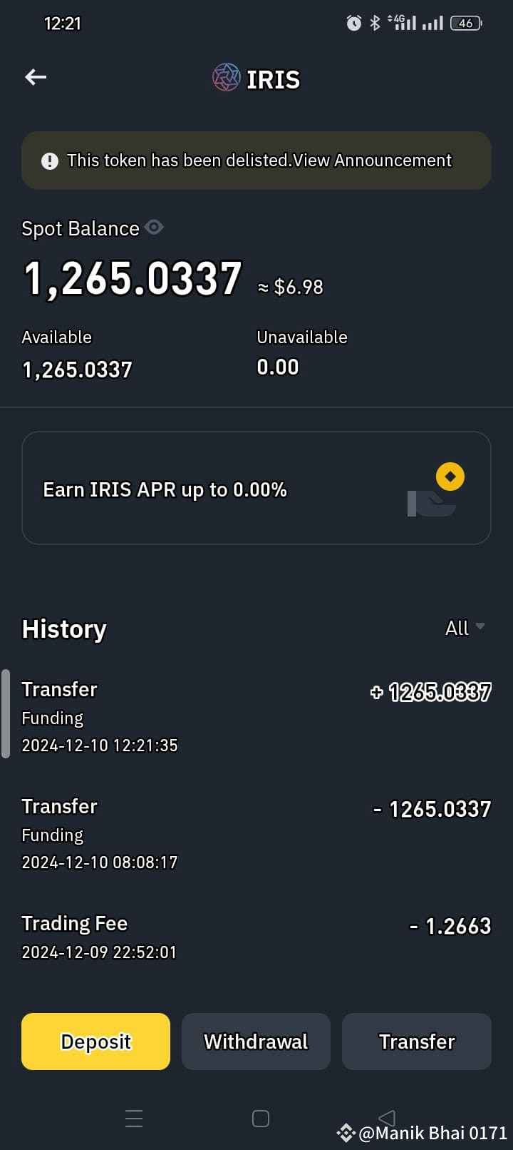 please help me IRIS I am not sell no I'm sell another crypto | Manik Bhai 0171 on Binance Square