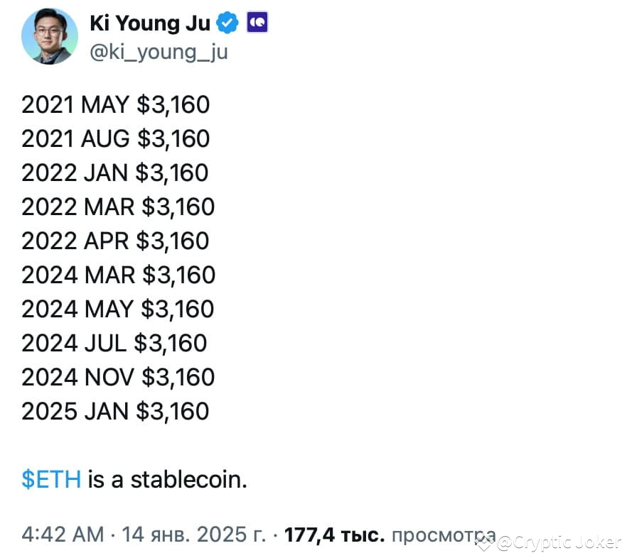 CryptoQuant's CEO drops a bombshell: '$ETH is a stablecoin | Cryptic Joker on Binance Square