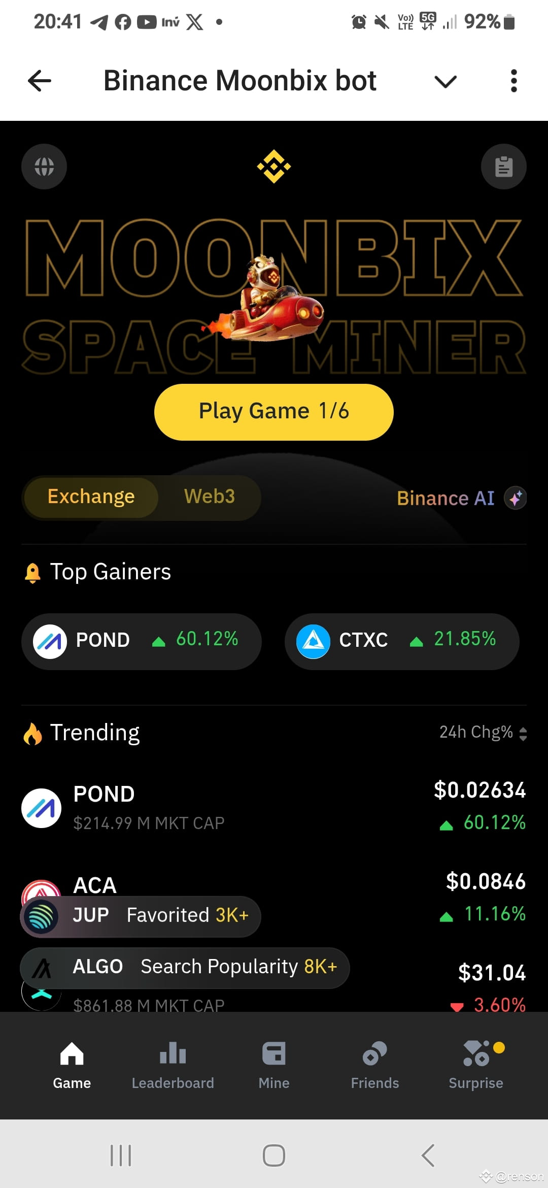 https://t.me/Binance_Moonbix_bot/start?startApp=ref_63722159 | renson on Binance Square