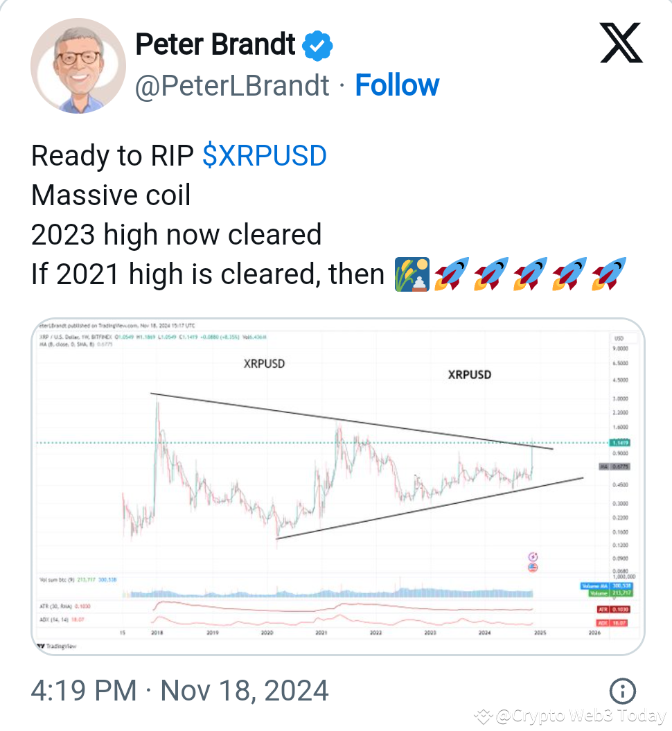 Veteran Analyst Peter Brandt: "XRP Is Ready for a Big Rally, | Crypto Web3 Today on Binance Square