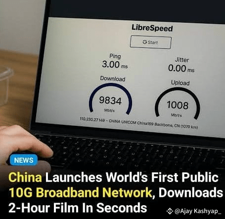 🇨🇳 CHINA launches WORLD'S FIRST PUBLIC 10G internet speeds | Ajay ...