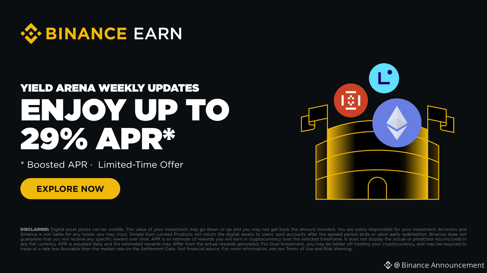 Binance Earn Yield Arena: Earn Up to 29% APR With This Week’s New ...