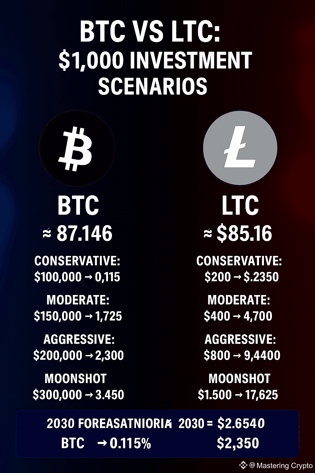 What If You Invested $1000 in $BTC and $LTC Today and | Mastering ...