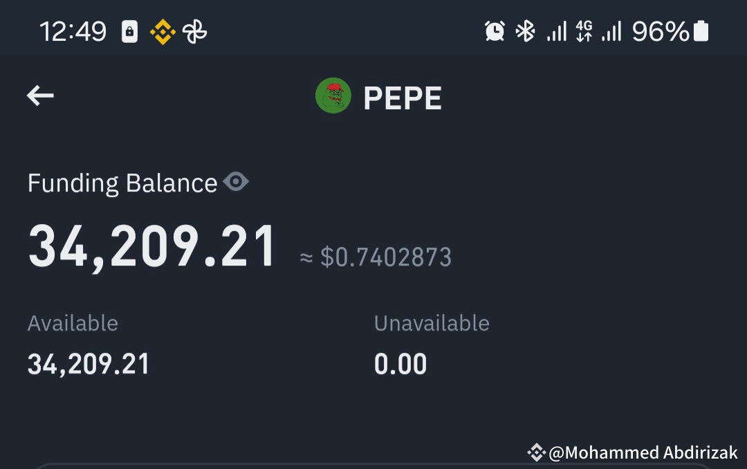 I'm New User I have 34k pepe | Mohammed Abdirizak on Binance Square