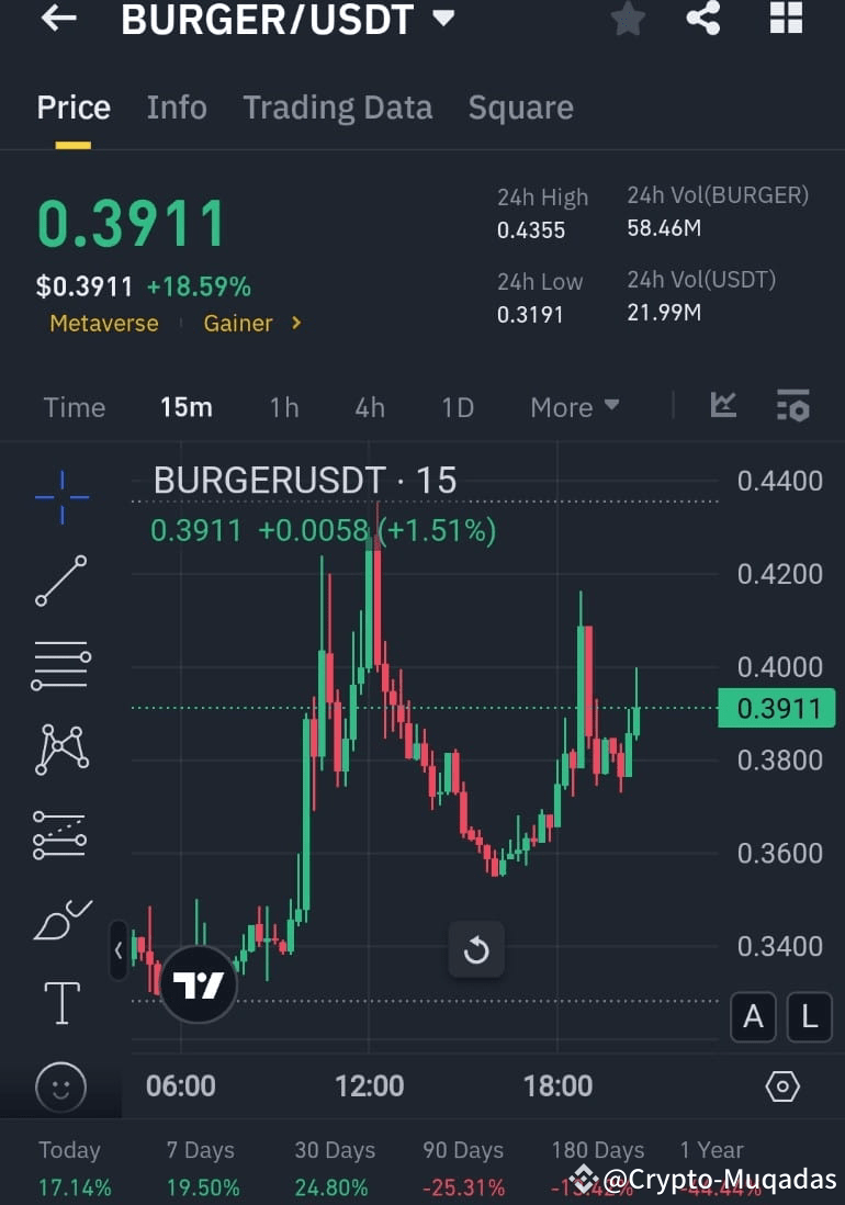 ⚠️ Bull Run Alert – $BURGER /USDT ⚠️ Current Price: $0.3911 | Crypto-Muqadas on Binance Square