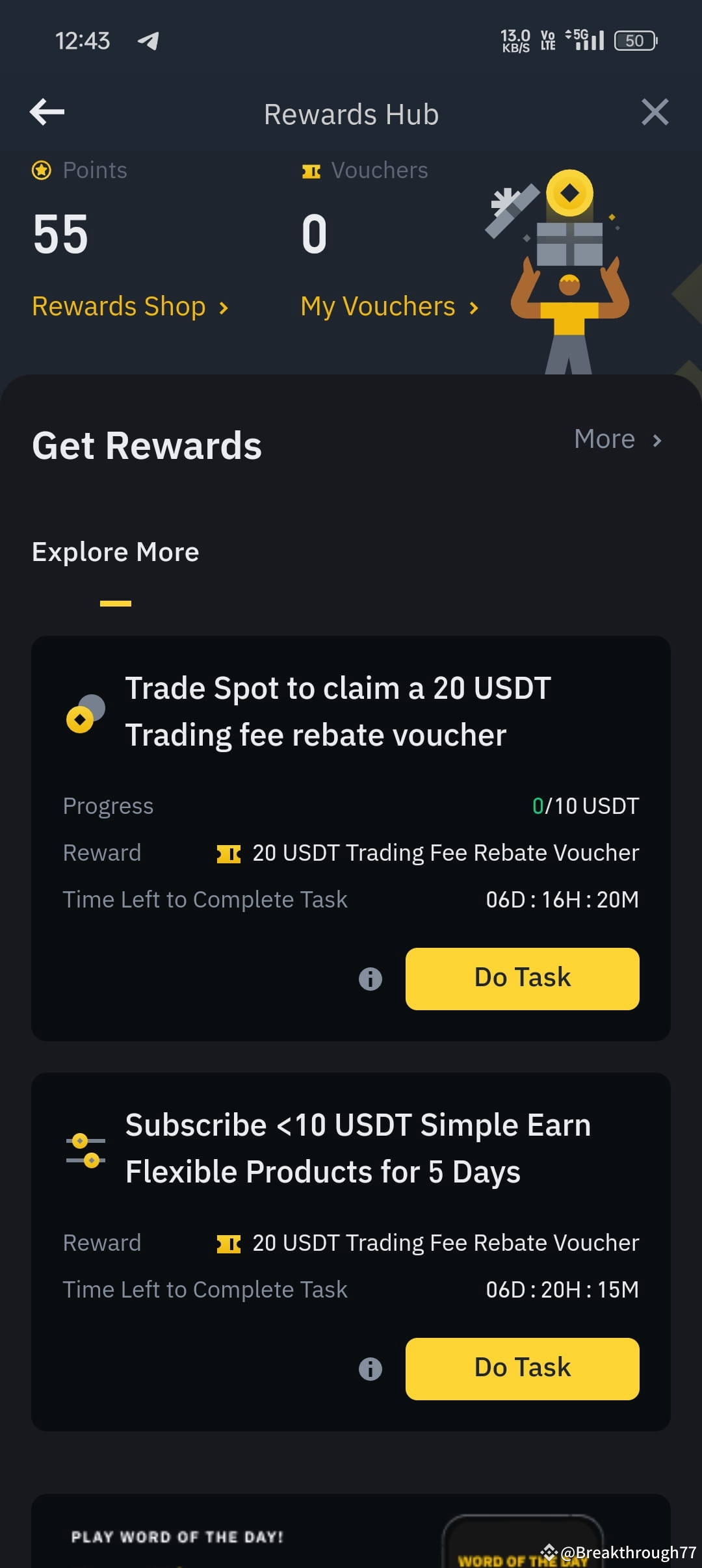 can anyone guide me. how to use this reward $BTC $ETH | Breakthrough77 ...