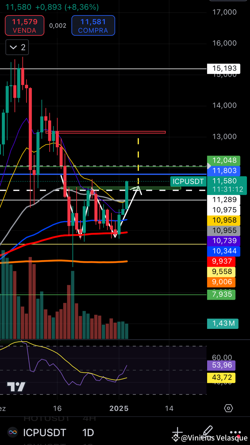 $ICP formed a double bottom on the daily, projection of the | Vinicius ...