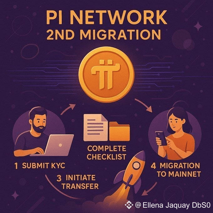 🚨 PI NETWORK 2ND MIGRATION HAS BEGUN! Migration Steps 1 S | Ellena Jaquay DbS0 on Binance Square