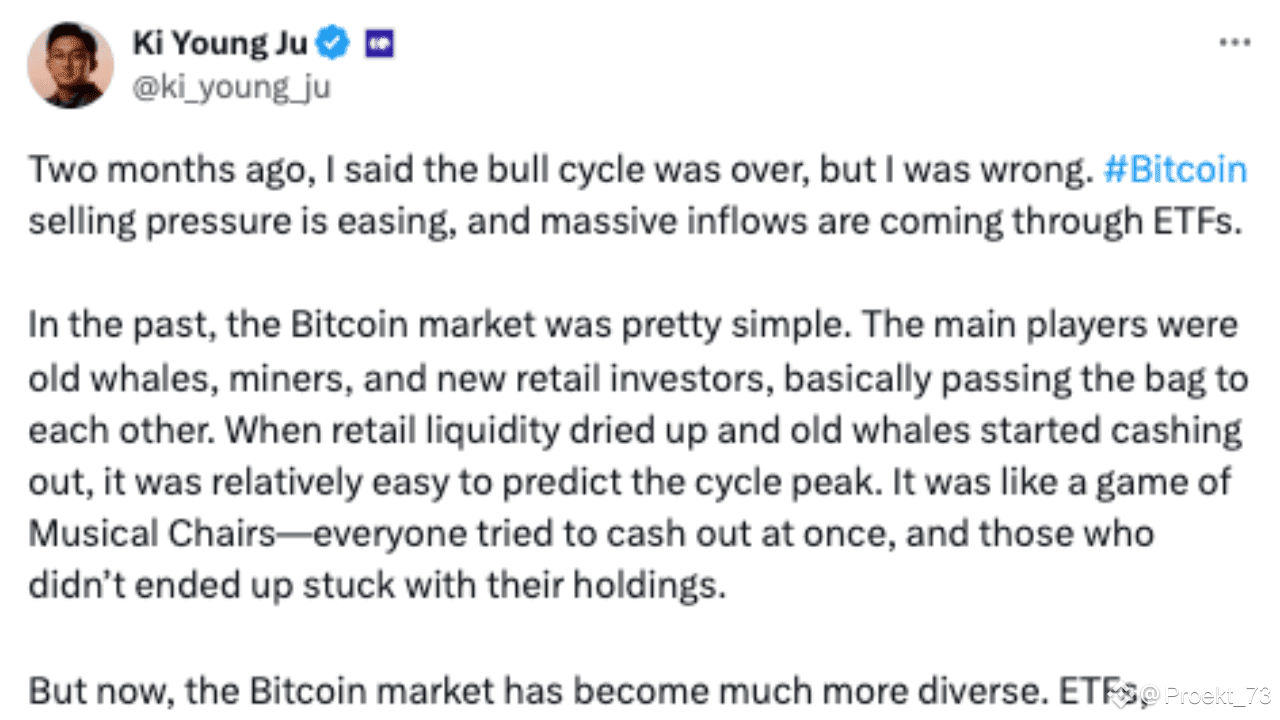 CEO CryptoQuant Ki Yun Joo today acknowledged that his post about the ...