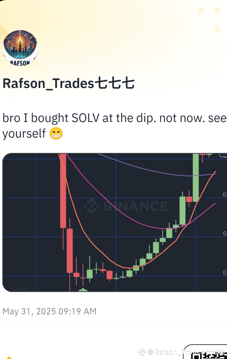 $SOLV 5 hours ago and 1 hour ago I asked you all to buy $SOL | Rafson ...