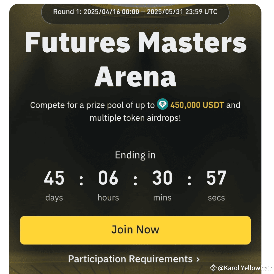 #USDT Earn free 450000 USDT FUTURE MASTER ARENA | Karol Yellowhair on Binance Square