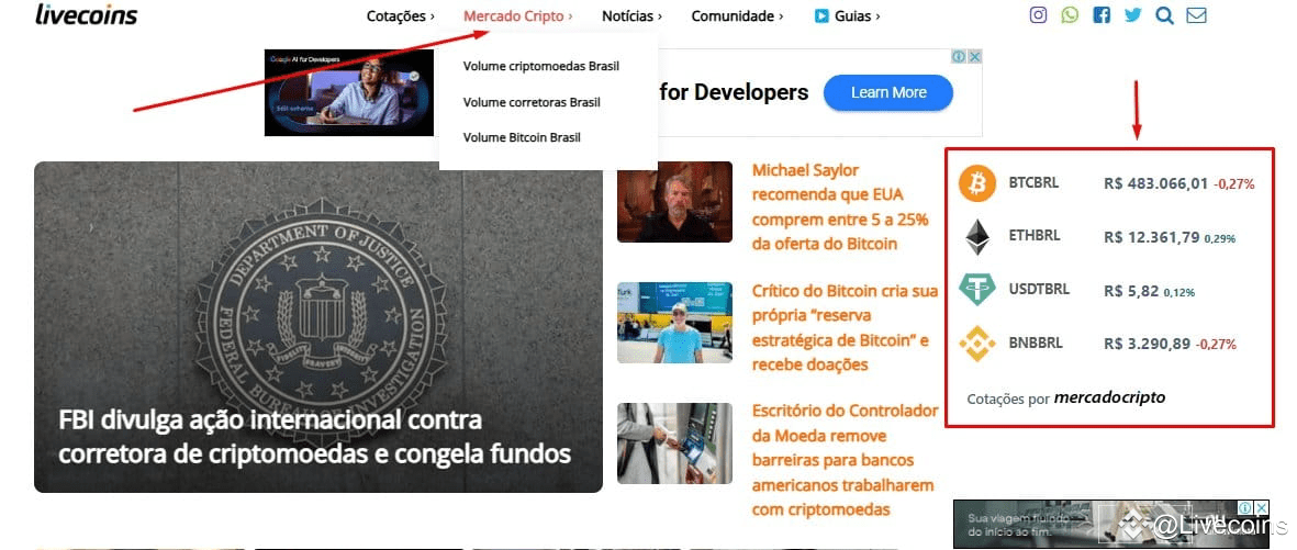 Upon entering Livecoins you can see the quotation of cryptoc | Livecoins on Binance Square