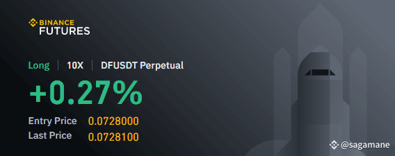 #DF LONG ENTRY 0.0728 TP1 0.0742 TP2 0.0763 SL 0.071 | sagamane on ...