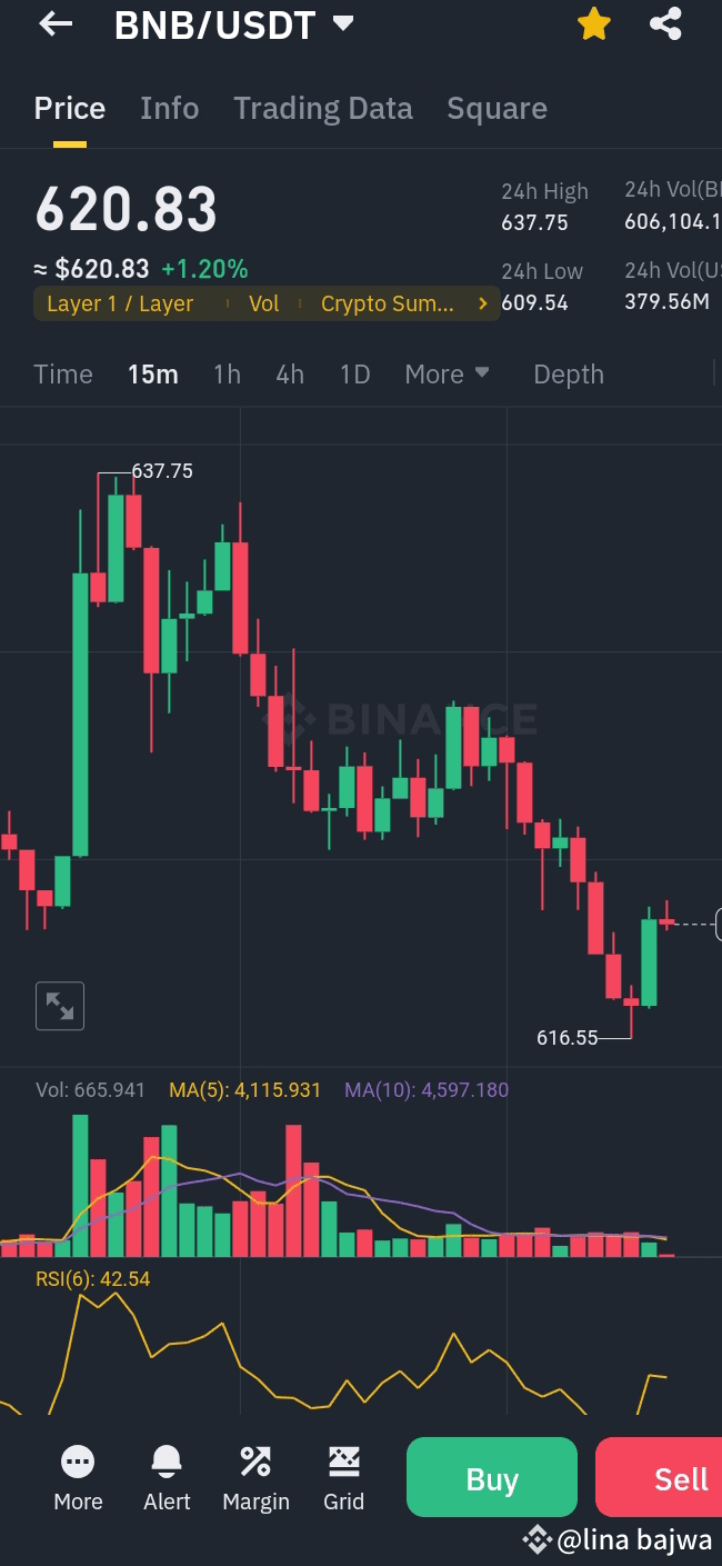 $BNB /USDT - bullish momentum building - short trade signal | lina bajwa on Binance Square
