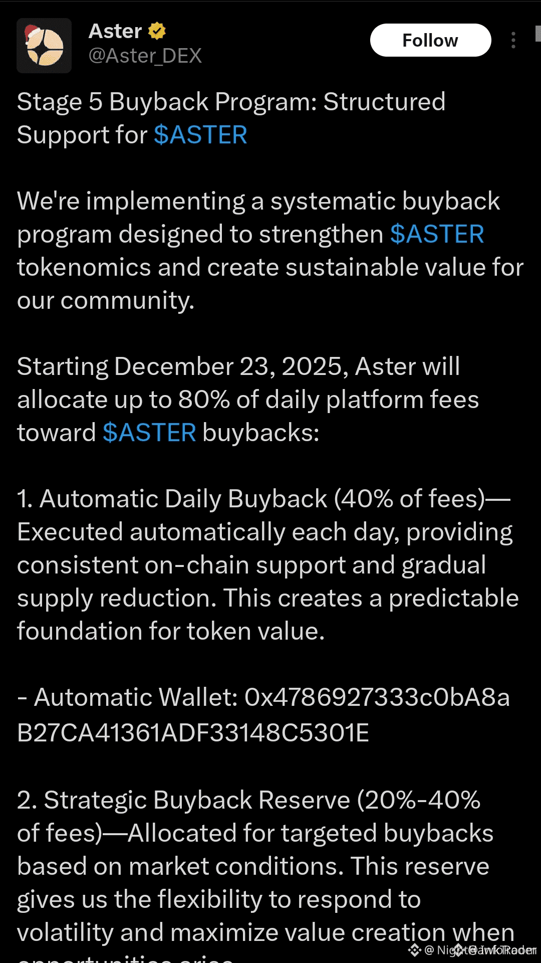 ASTER Phase 5 LAUNCHED. 80% FEES TO BUYBACKS. Entry: 0.15 ...