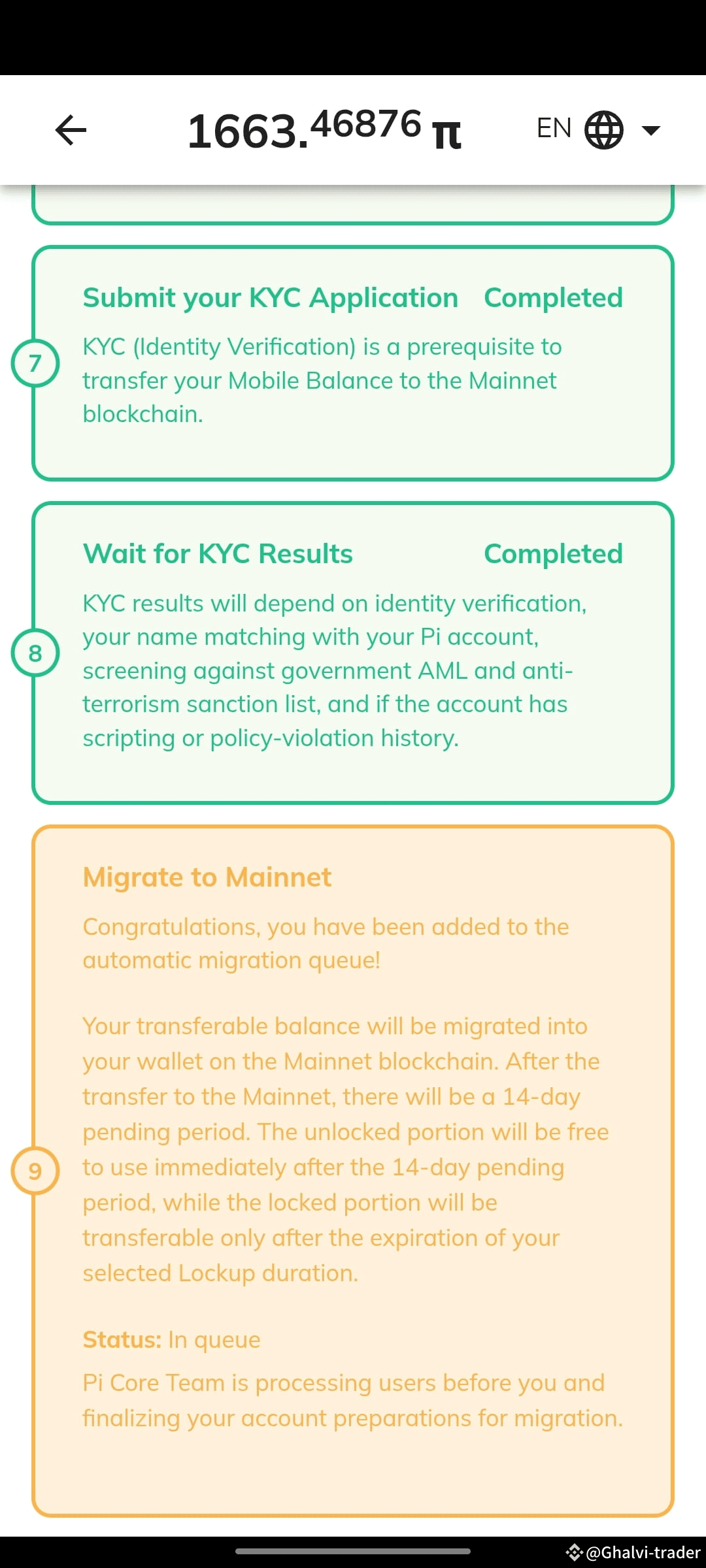 My pi network KYC is done but my migrate token can not be r | Ghalvi-trader on Binance Square