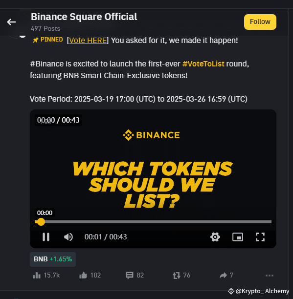 🚨 Binance Just Dropped a Game-Changer: Vote for New Listing | Krypto_ Alchemy on Binance Square