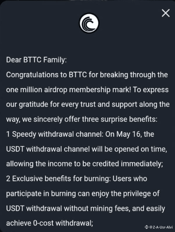 withdrawal of USDT Start from 16 may 🚀 🚀 💥 $BTTC | Z-A-Usr-Alvi on ...