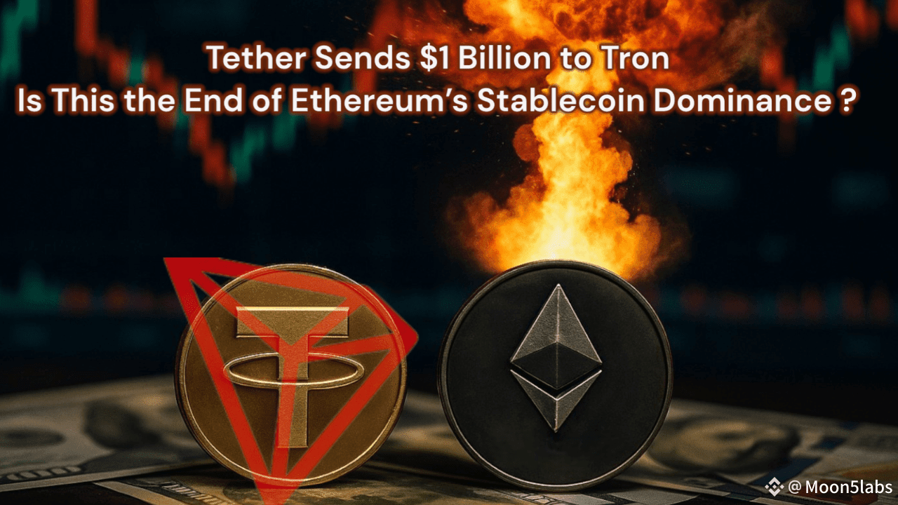 Tether Sends $1 Billion to Tron: Is This the End of Ethereum’s Stablecoin Dominance? | Moon5labs ...