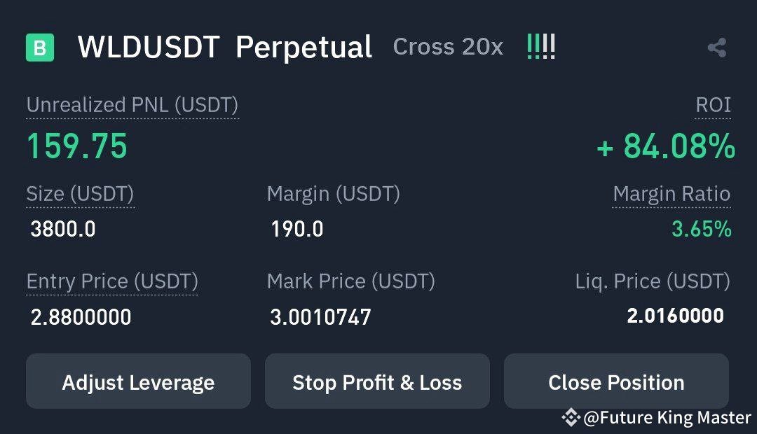 💎 WLD/USDT 🩵 1 TARGET DONE | Future King Master923459077172 on Binance Square