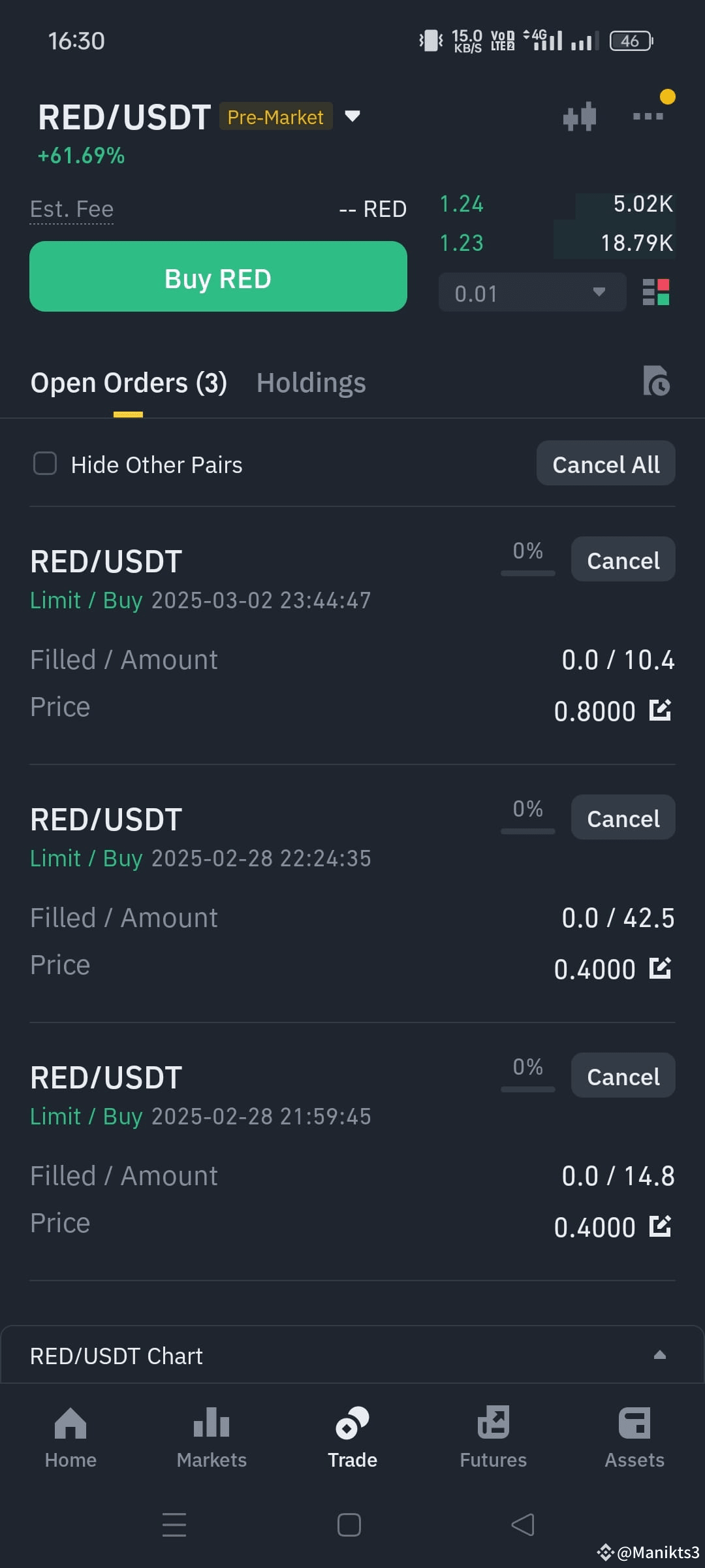 $RED scam with me red . i order but till now token is not tr | Manikts3 ...