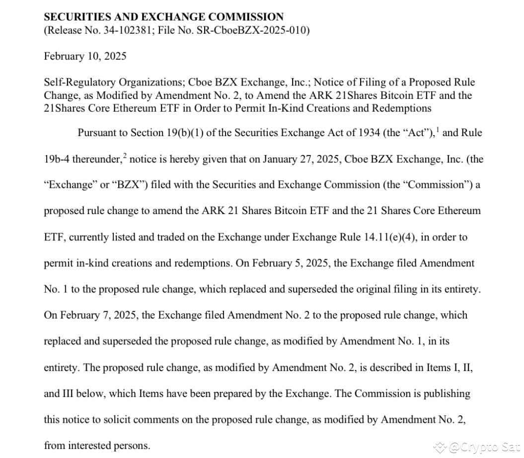 🚨 SEC Acknowledges Key Amendment! 🚨 The SEC has acknowled | Crypto Sat ...