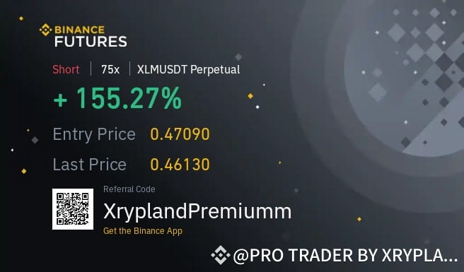 #XLM 155% profit in one hour🚀 | PRO TRADER BY XRYPLAND on Binance Square