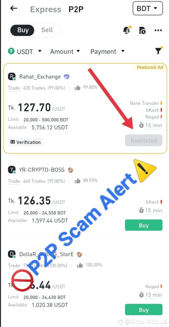 P2P Scam Warning on Binance – Protect Your Funds Attention | Grow With ...
