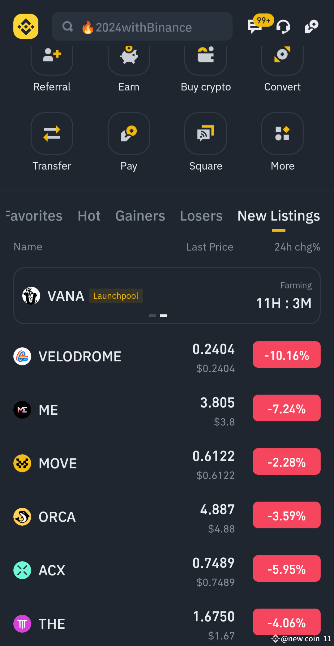today new listings coin #Vana $vana | new coin 11 on Binance Square