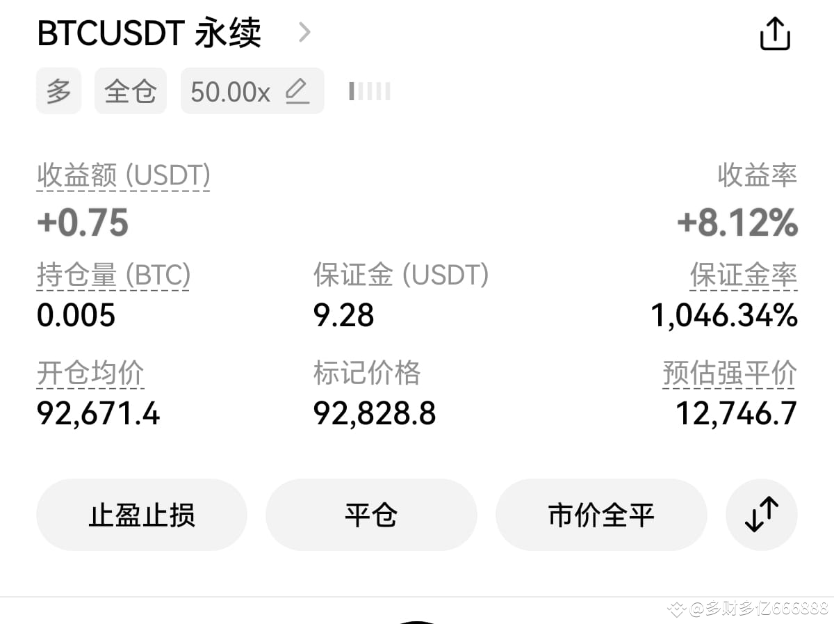 Reopening position $BTC | 多财多亿666888 on Binance Square
