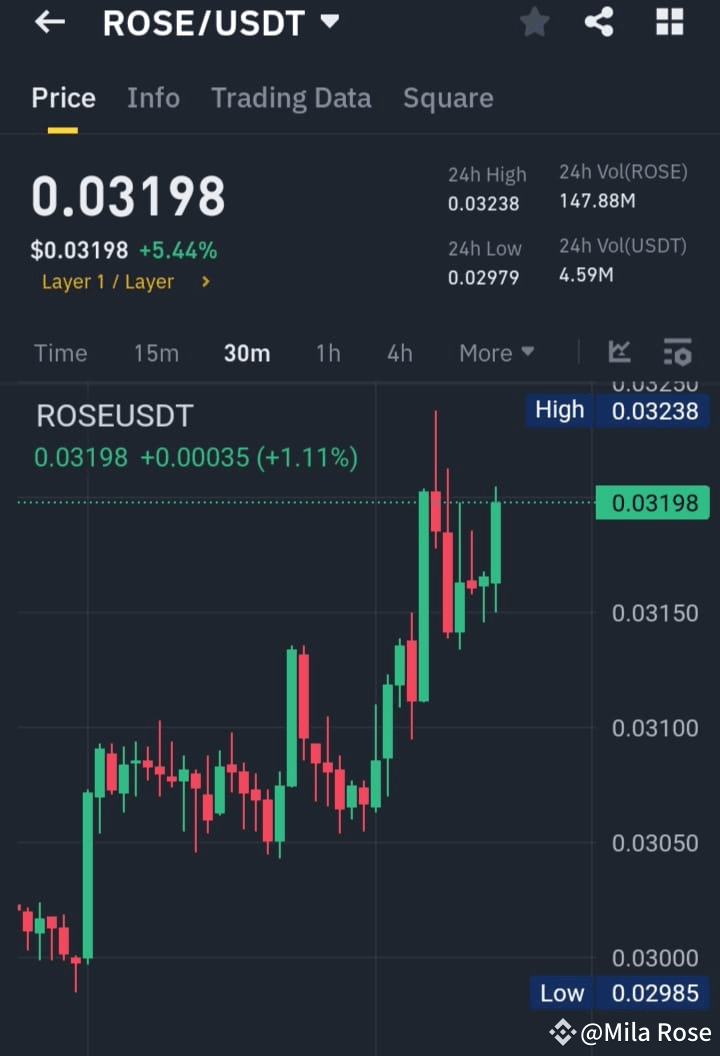 $ROSE /USDT Strong Bullish Rally In Motion 🚀💯 $ROSE is | Mila Rose on Binance Square