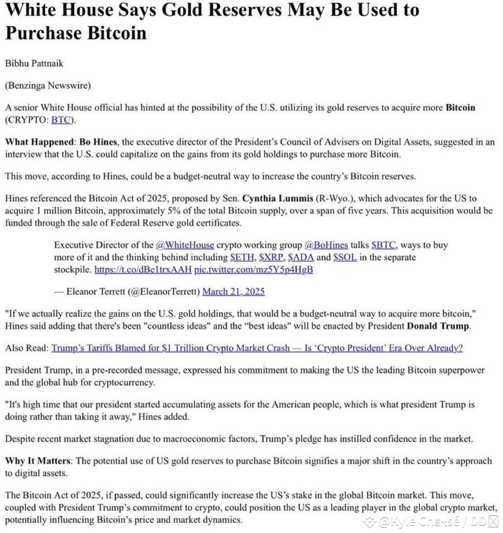 ONE DAY THE USA IS GOING TO SELL ITS GOLD FOR BITCOIN. NOTH | Kyle ...