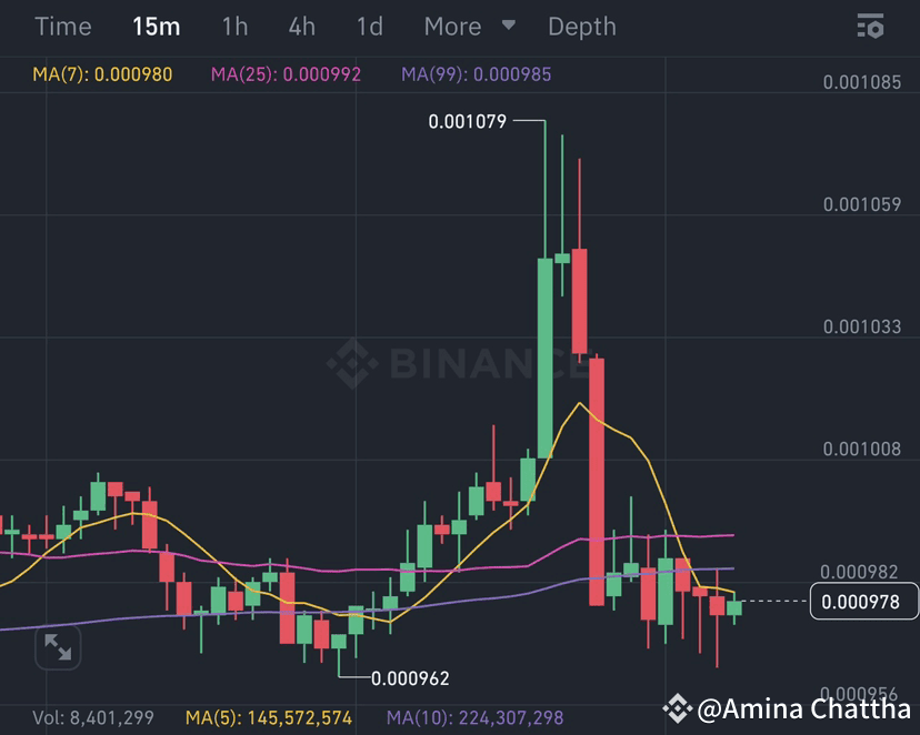 $1000CHEEMS is trading at $0.000978, down 0.61%, after hitti | Amina Chattha on Binance Square