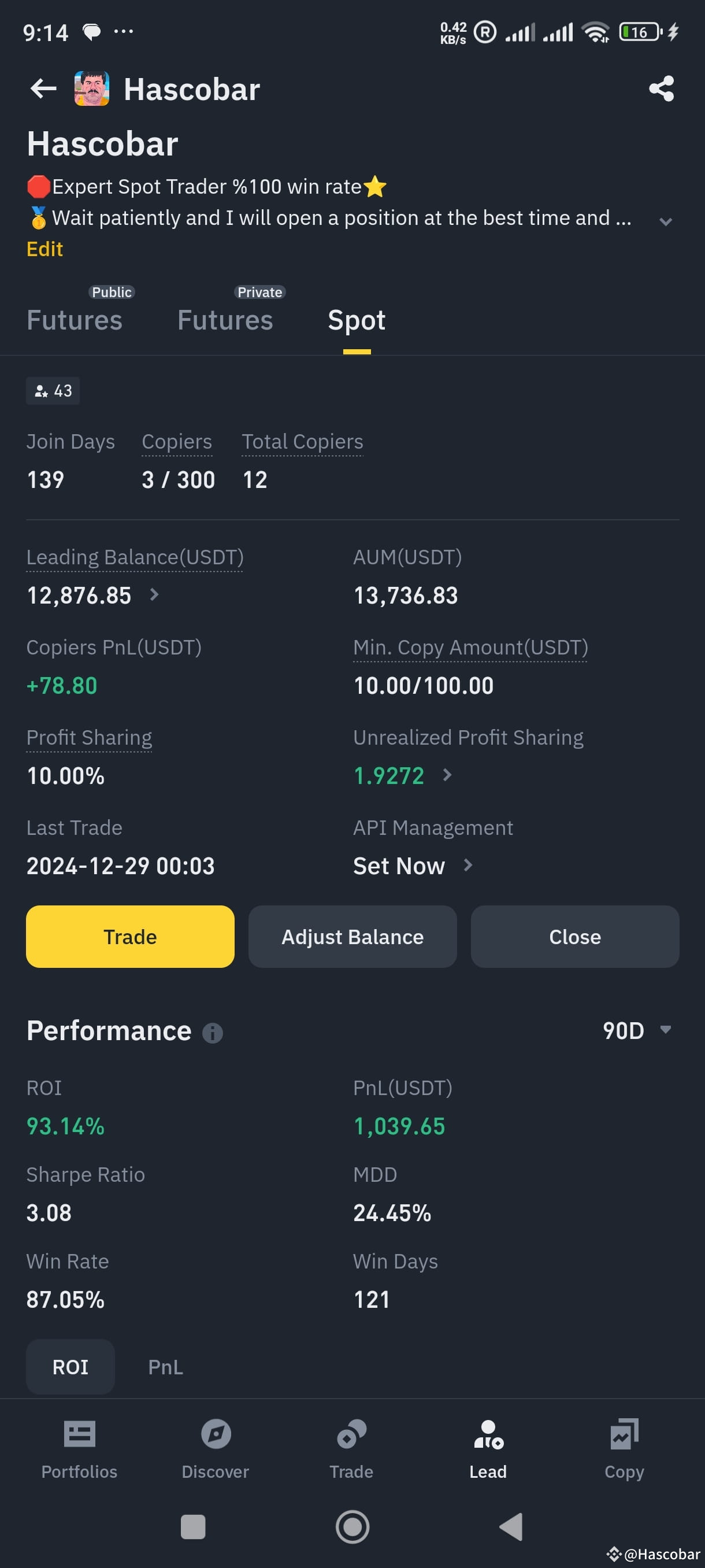 Join My Spot Copy Trading Journey – 93% Profit in 90 Days! | Hascobar ...