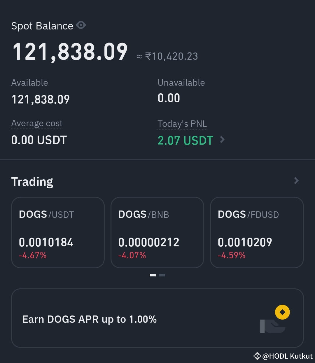 $DOGS Got 63k #dogs airdrop.... Traded it....and now,see t | HODL ...