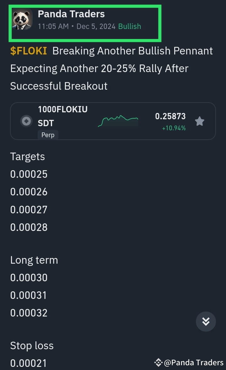$FLOKI is moving exactly as I predicted 🔥 those who starte | Panda Traders on Binance Square