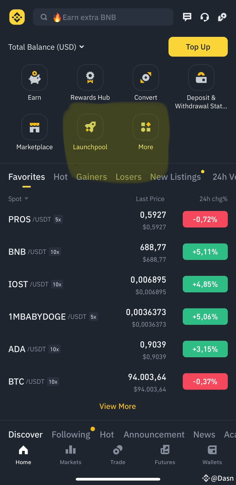 On your Binance Pro app, under Home, there you will find it | Crypto ...