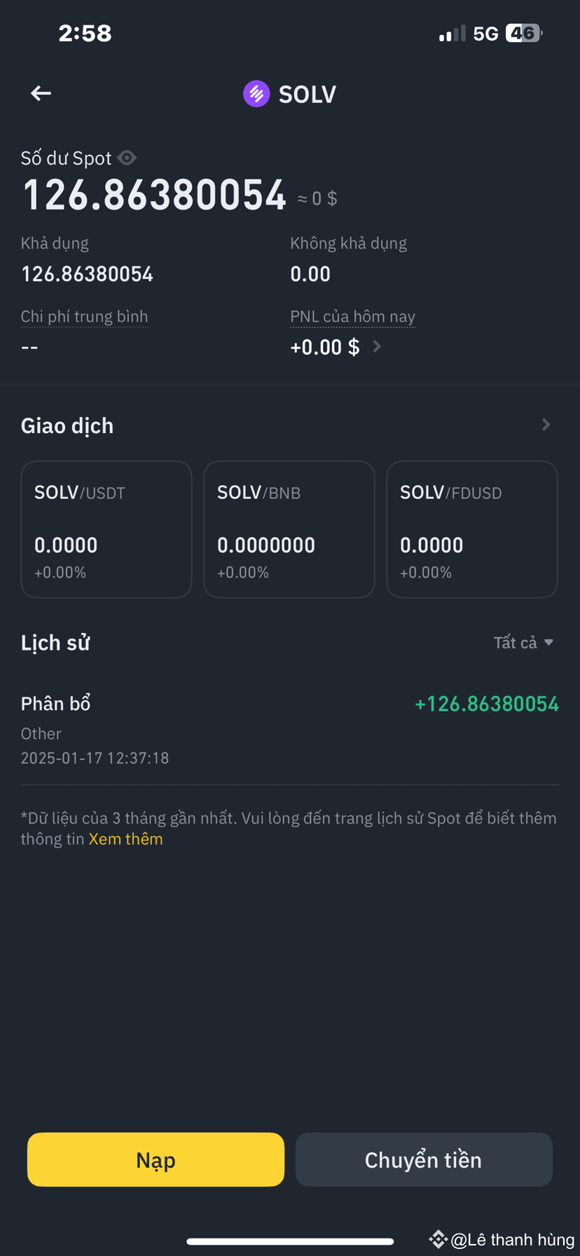 $SOLV of nature it sent me 127 SOLV dollars so what | Lê thanh hùng on ...