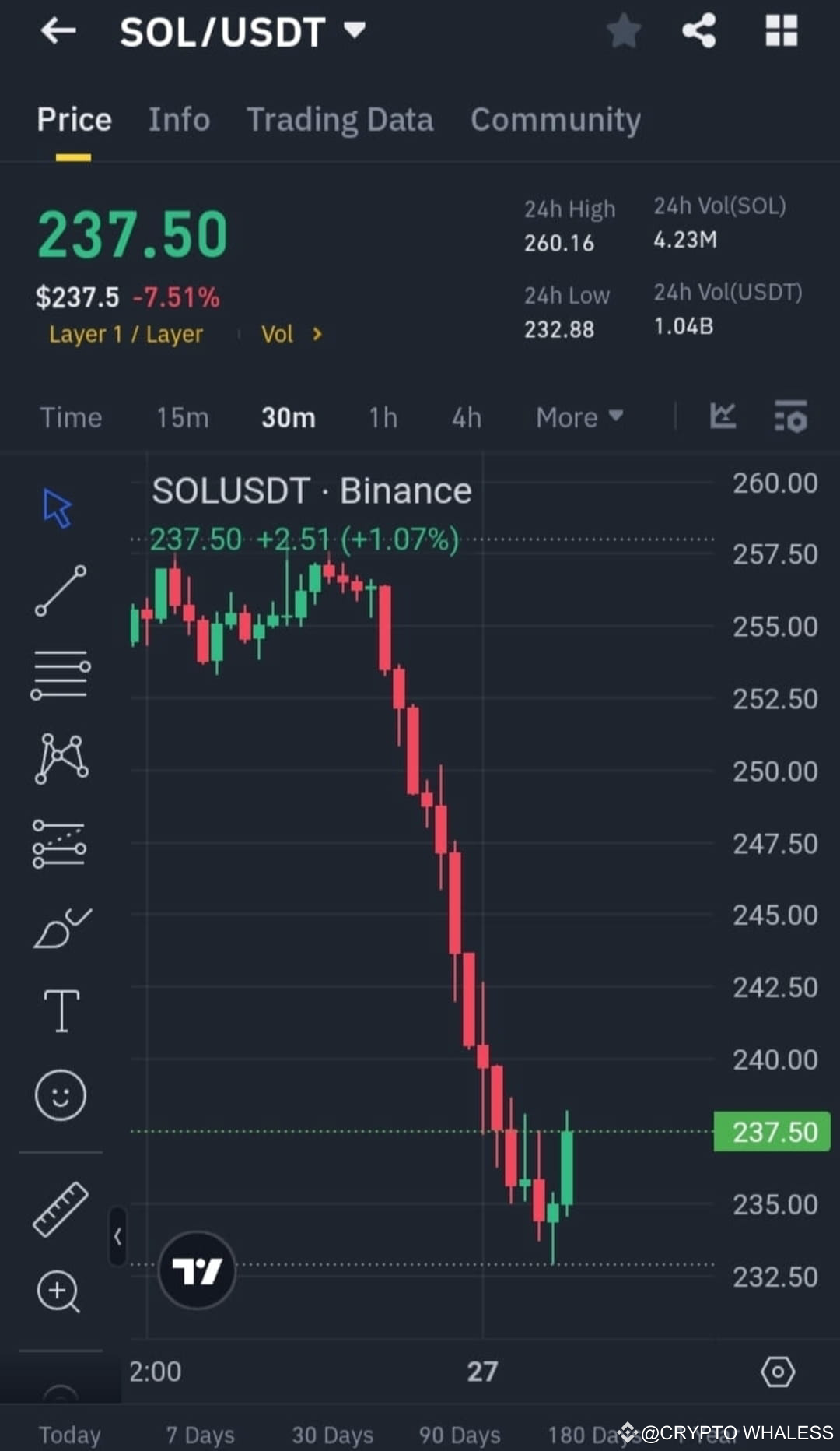 $SOL /USDT Shows Strong Recovery Update Confirmed 💯 💥 | CRYPTO WHALESS on Binance Square